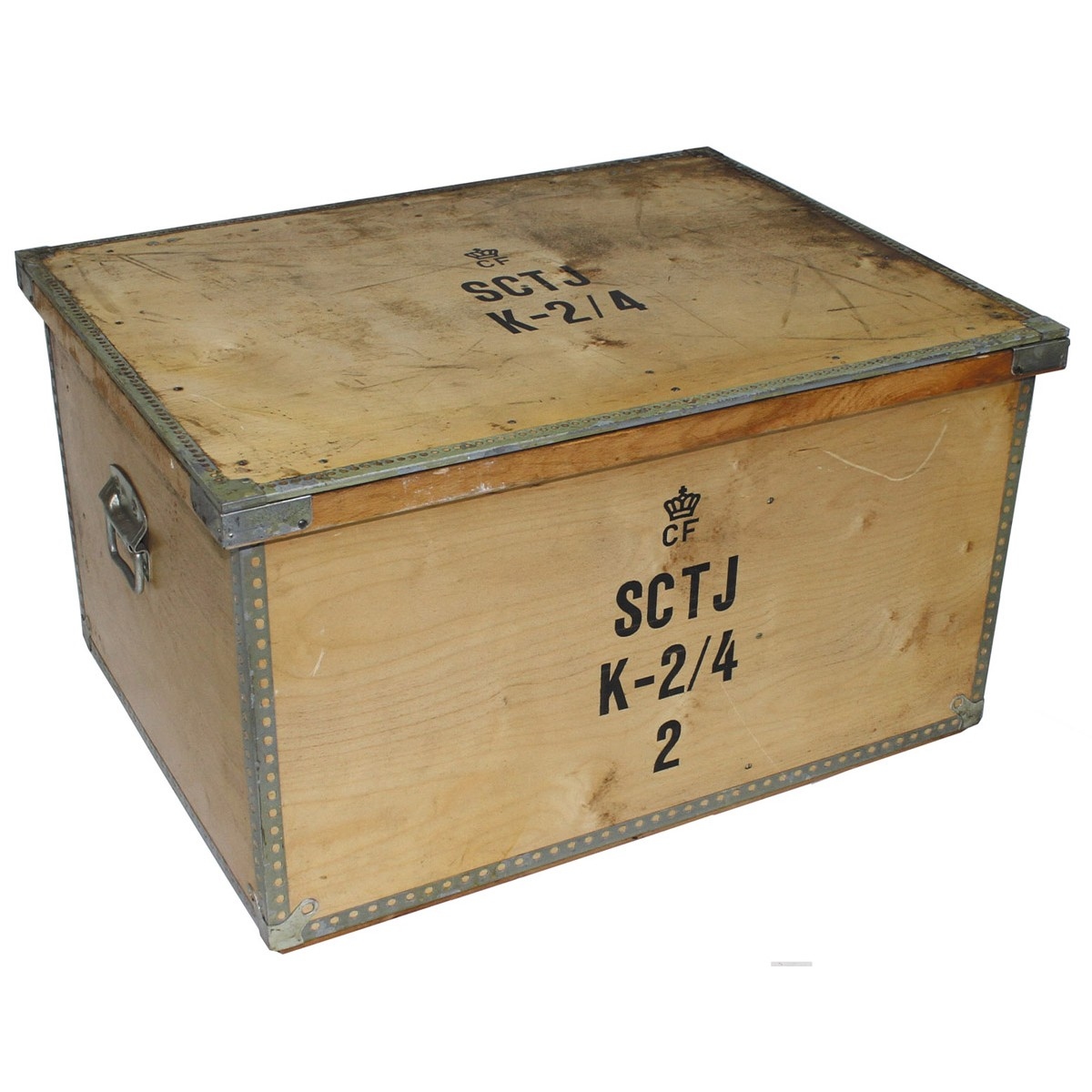 Vintage Industriele Houten leger kist "Industrial Clean Big